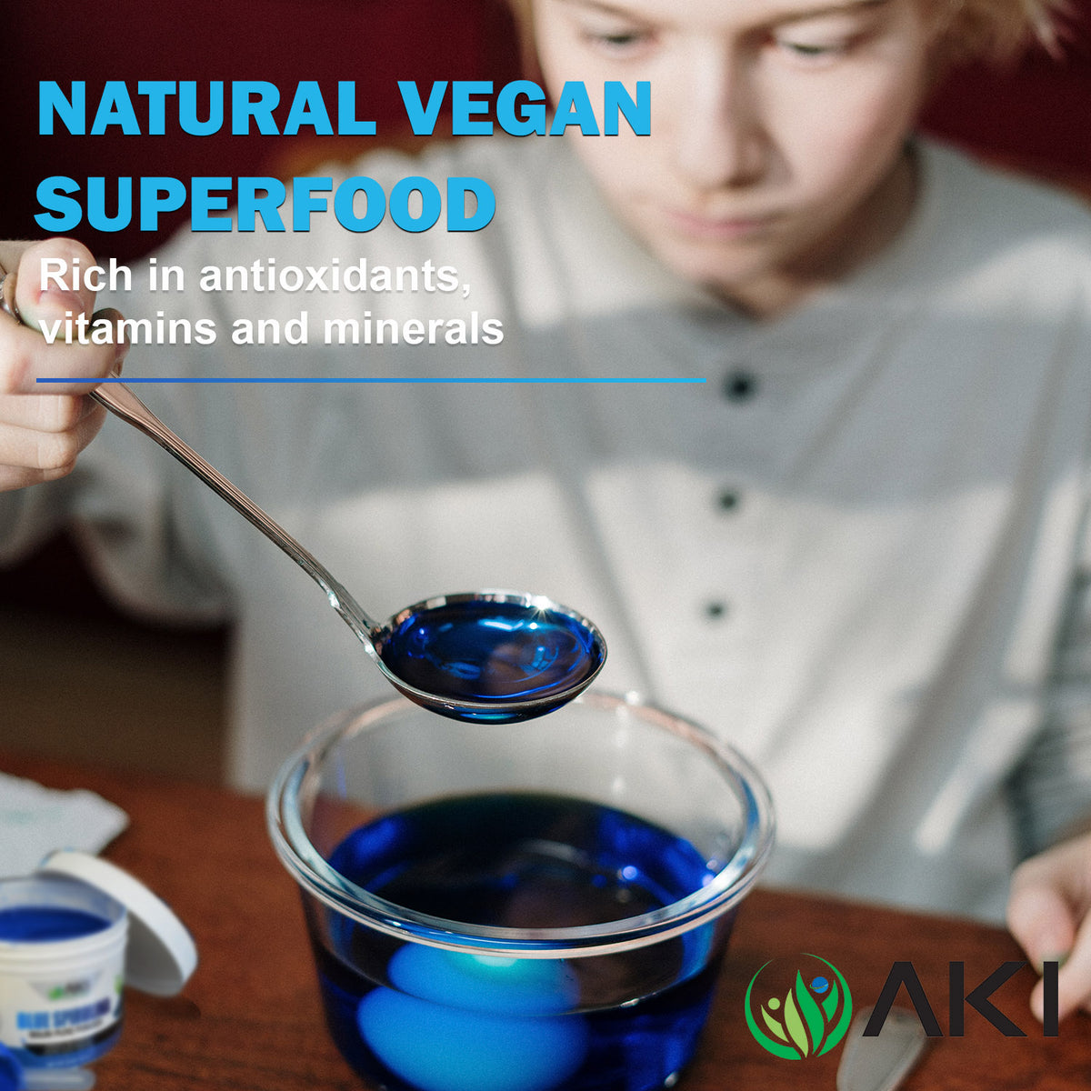 Blue Spirulina Powder Pack of Phycocyanin - Food Coloring – Aki Organic
