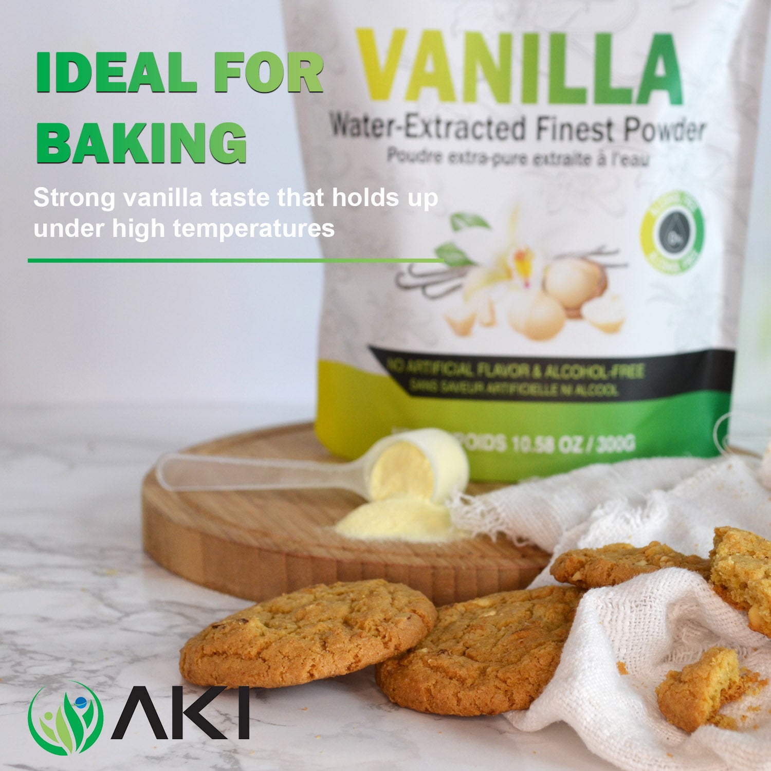 Aki Organic Fine Vanilla Powder Natural Extract From Beans
