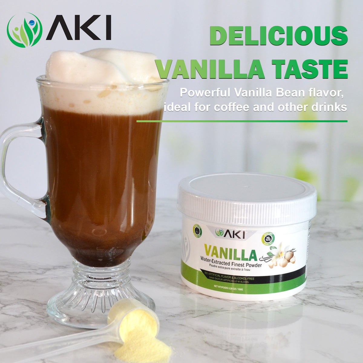 Pure Vanilla Extract Powder - Natural & Water-Extracted | Aki Organic