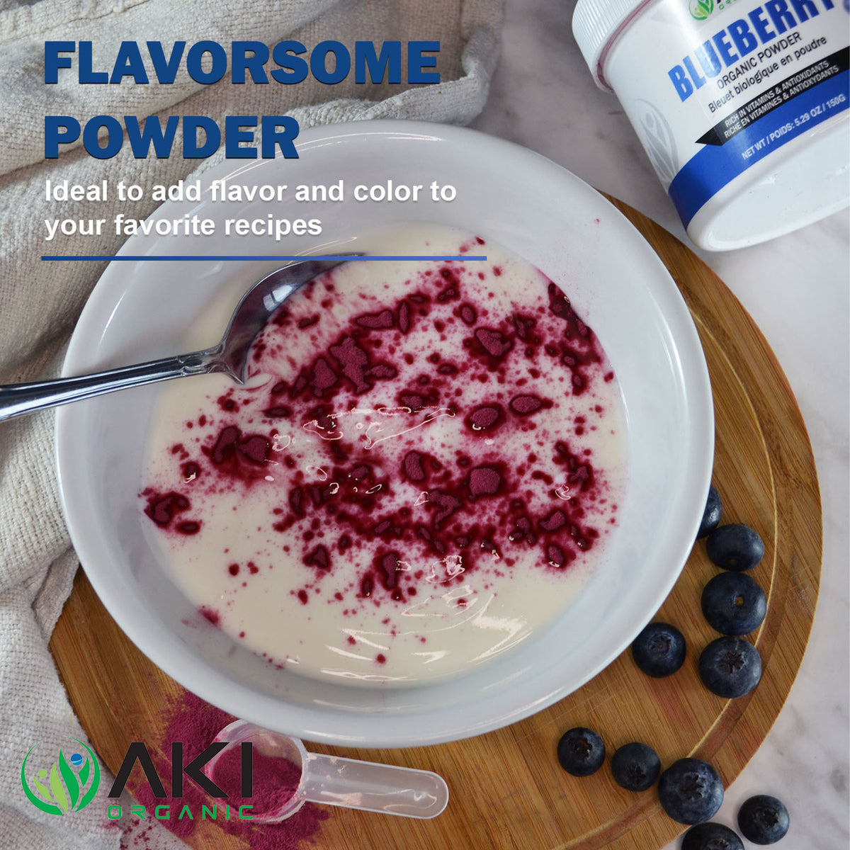 100% Blueberry Powder (5.29 oz / 150g) | Spray Dried – Aki Organic