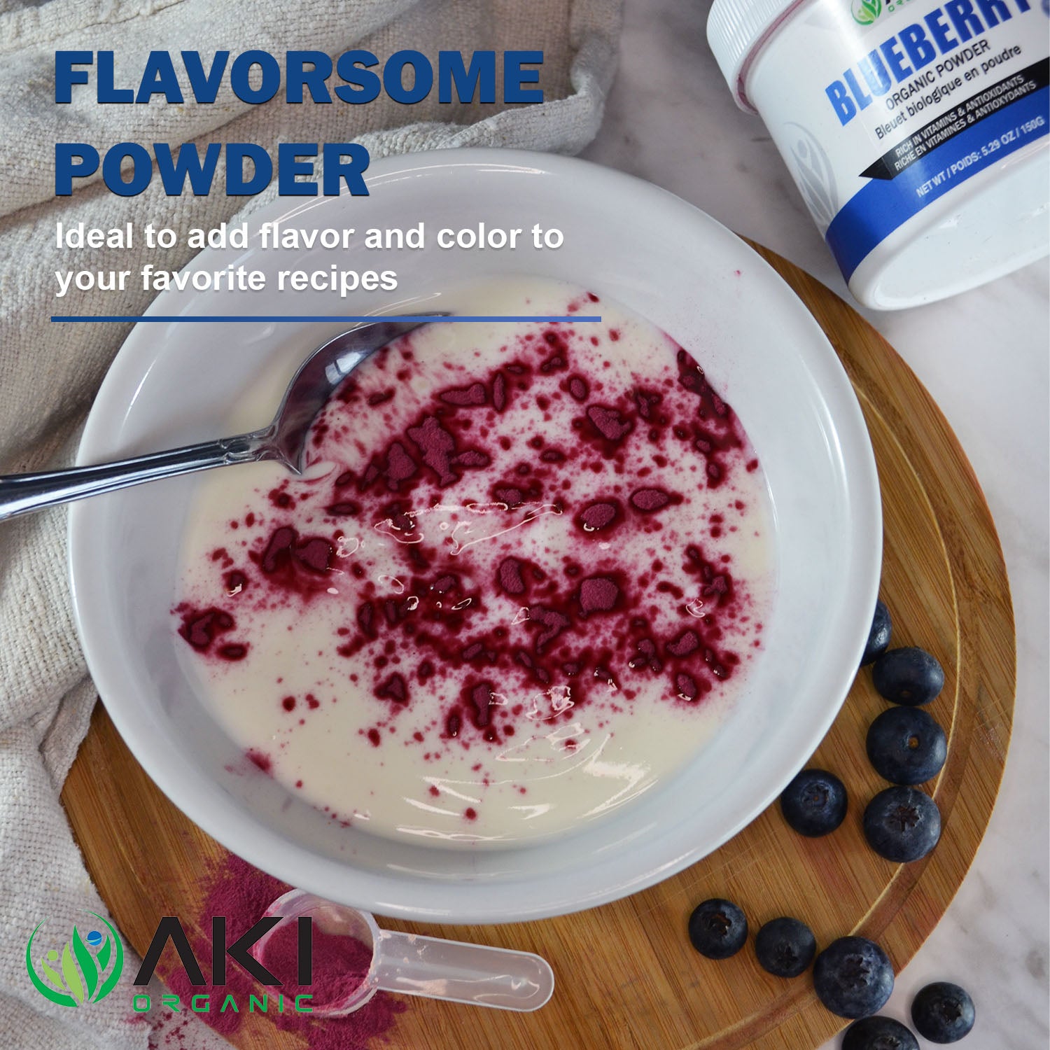 100% Blueberry Powder (5.29 oz / 150g) | Spray Dried – Aki Organic