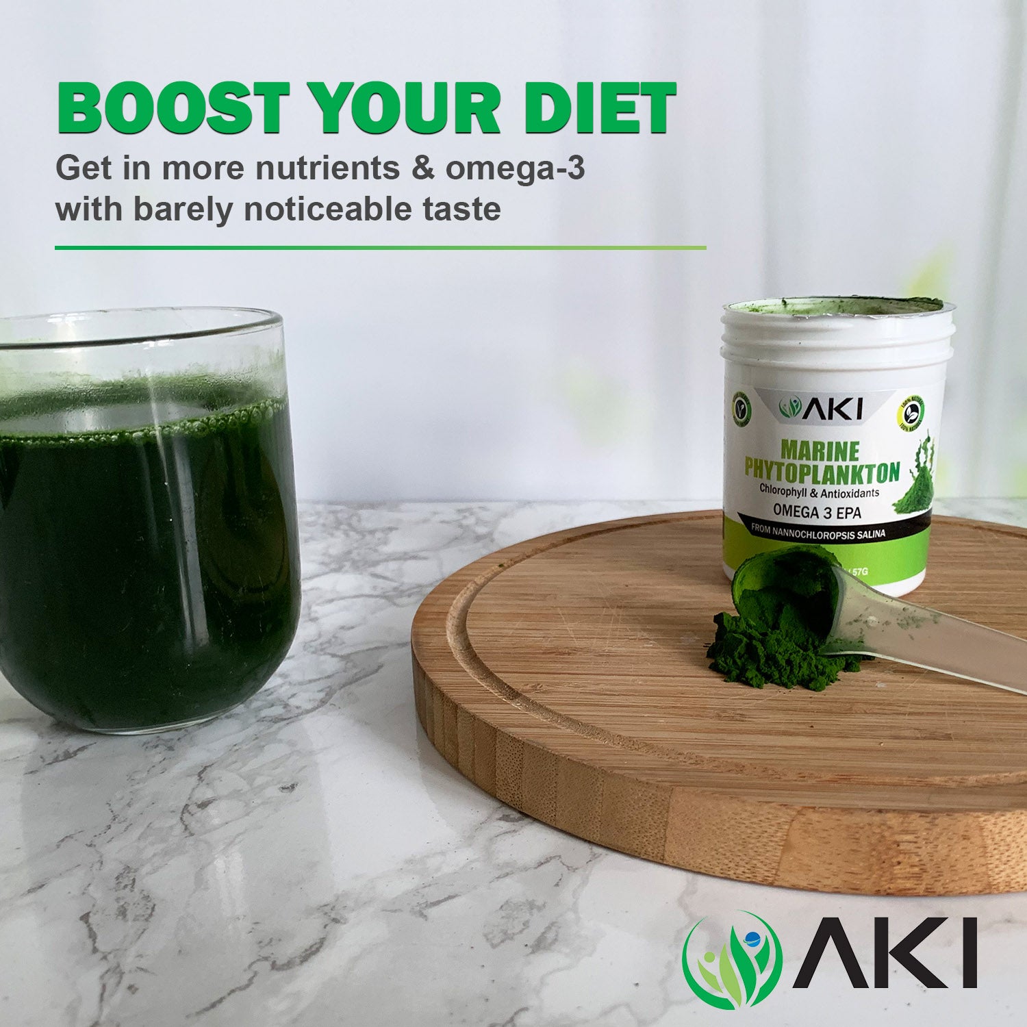Marine Phytoplankton Powder | Raw Omega 3 EPA Supplement – Aki Organic