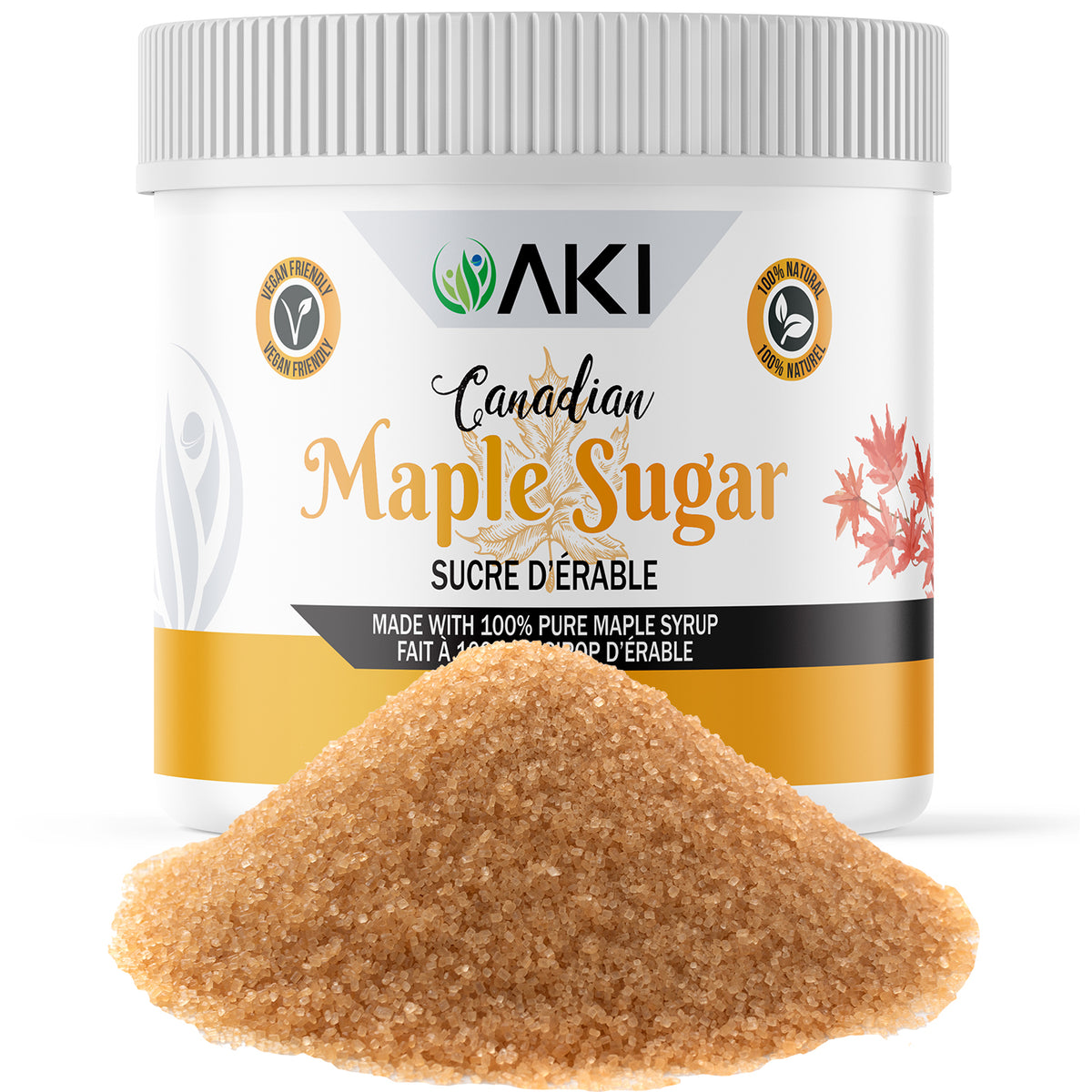 Aki Organic Canadian Maple Sugar Granulated (7 Oz/ 198.5 g)