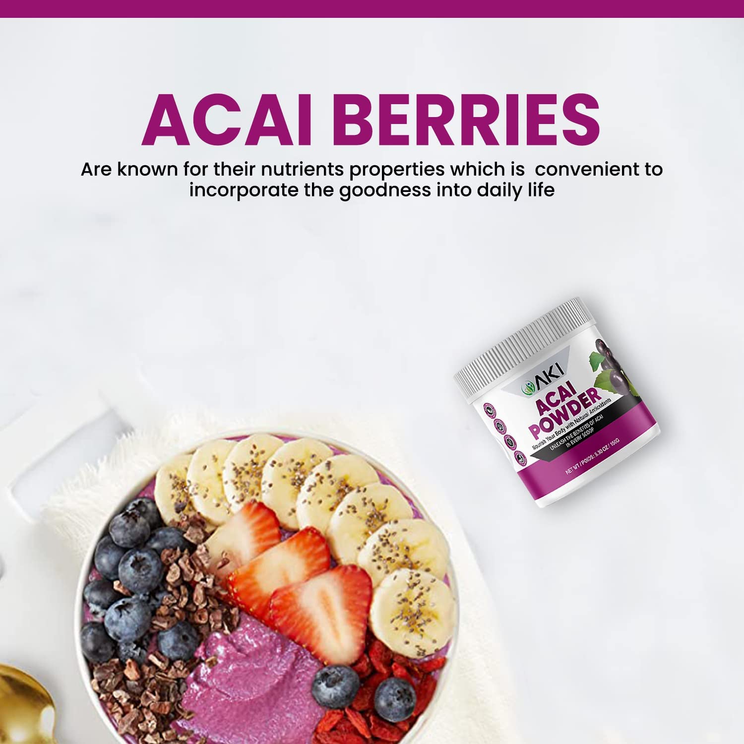 Premium Acai Powder: Antioxidant Rich, Vegan, Non-GMO for Smoothies ...